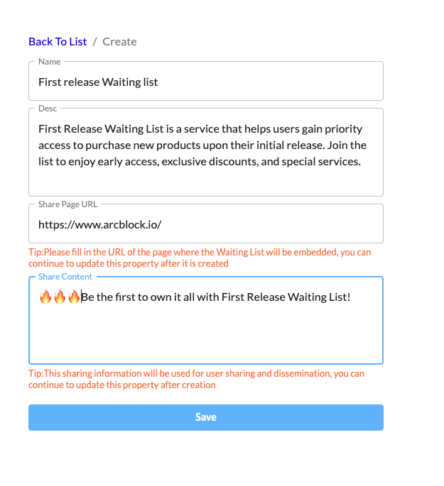 Waiting List